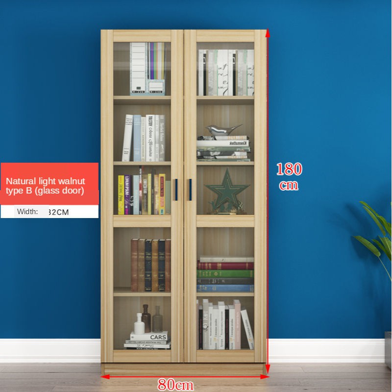 [Explosion Style] Solid wood file cabinet office bookcase bookcase with ...
