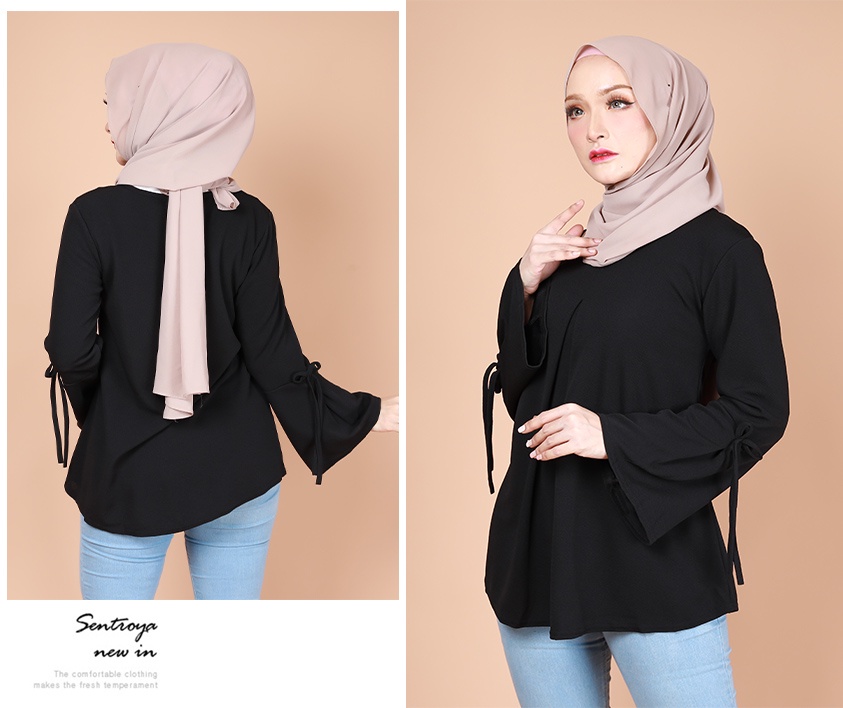 Plus Size Women Front Slits Blouse Baju Muslimah Size Besar [29866 ...