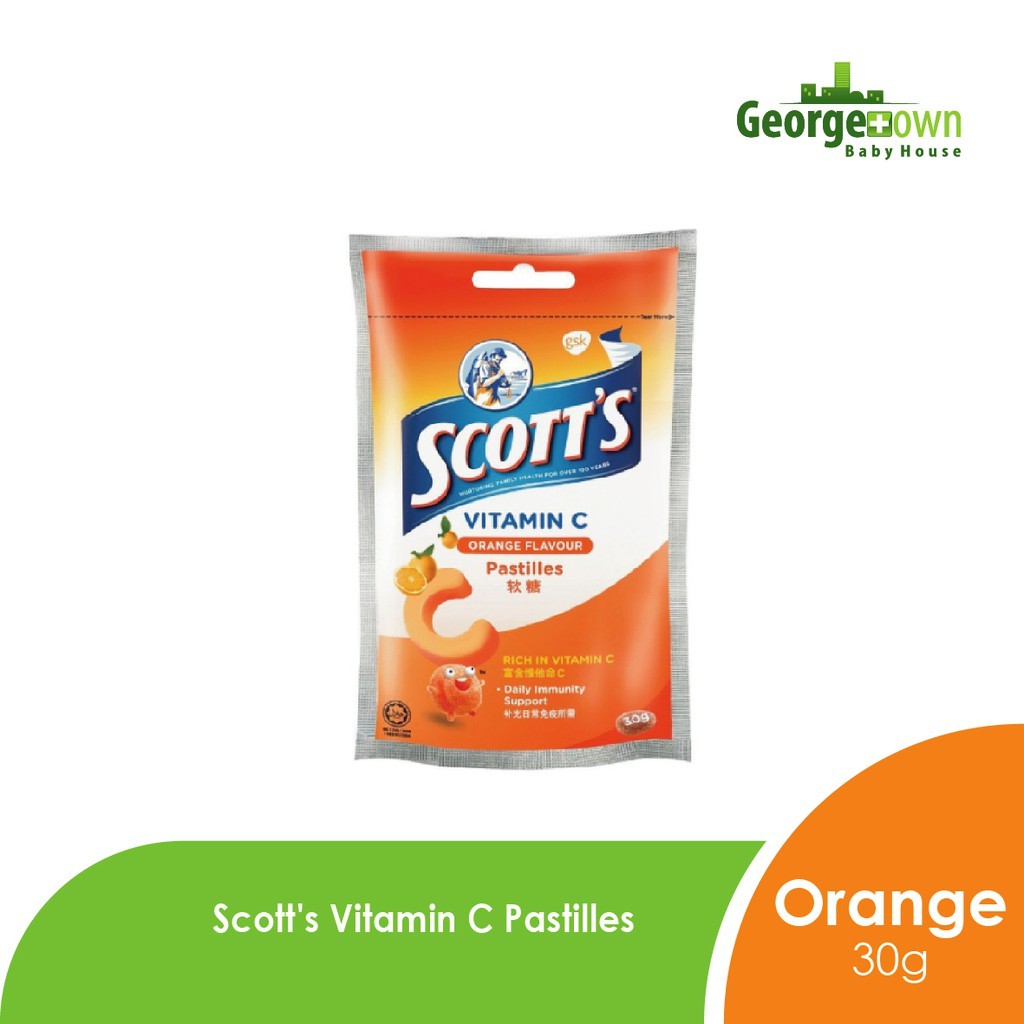 SCOTT'S VITAMIN C PASTILLES ORANGE 30G (15'S) (GTG) | Shopee Malaysia