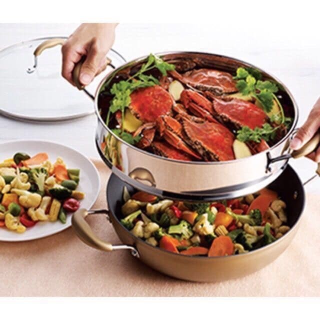 Original Chefology Swiss 30cm Wok With Steamer Pot Cooking (READY STOCK ...