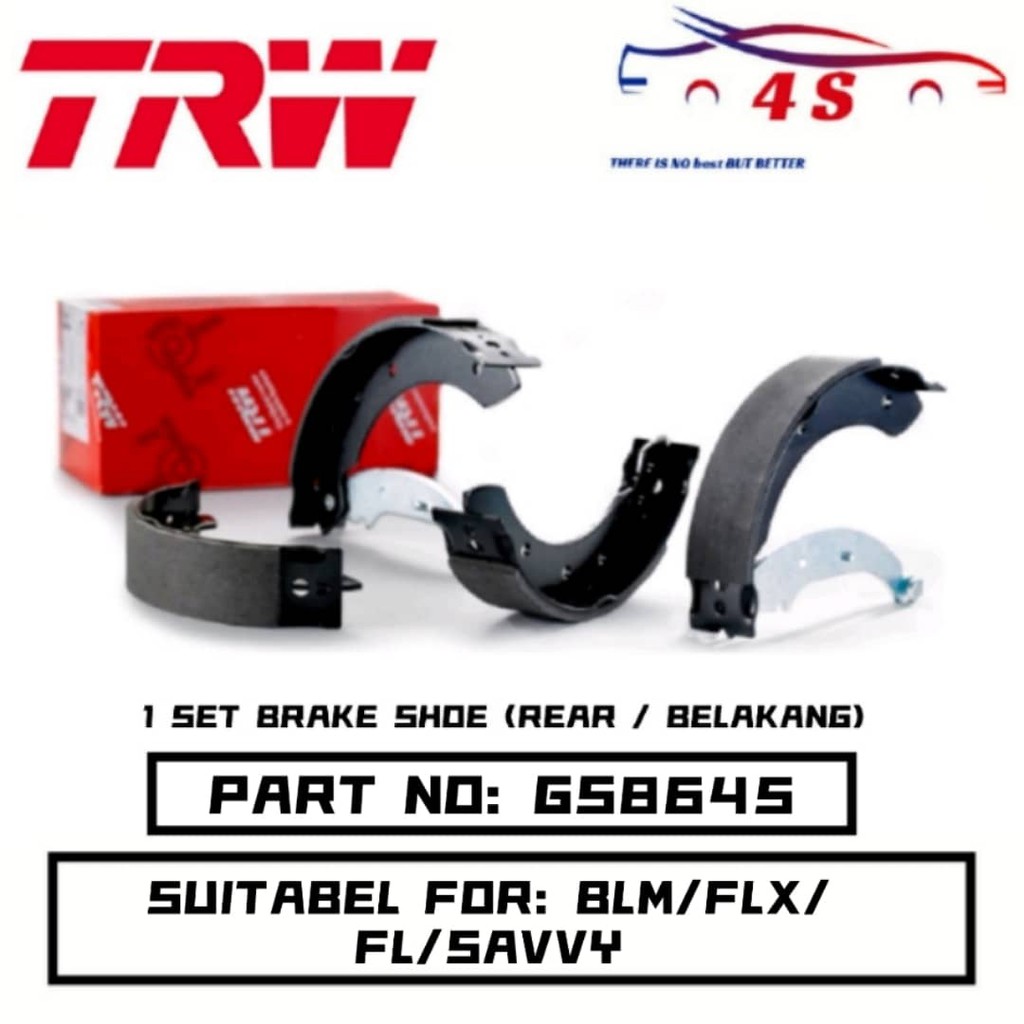 TRW - Proton Saga BLM / FL / FLX / Savvy 1.2 Brake Shoe Rear ( GS8645 ...