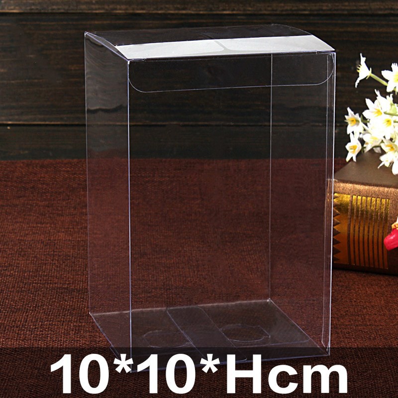 PVC Box 10x10x15cm Rectangle Clear Gift Display Box Cosmetic Crafts ...