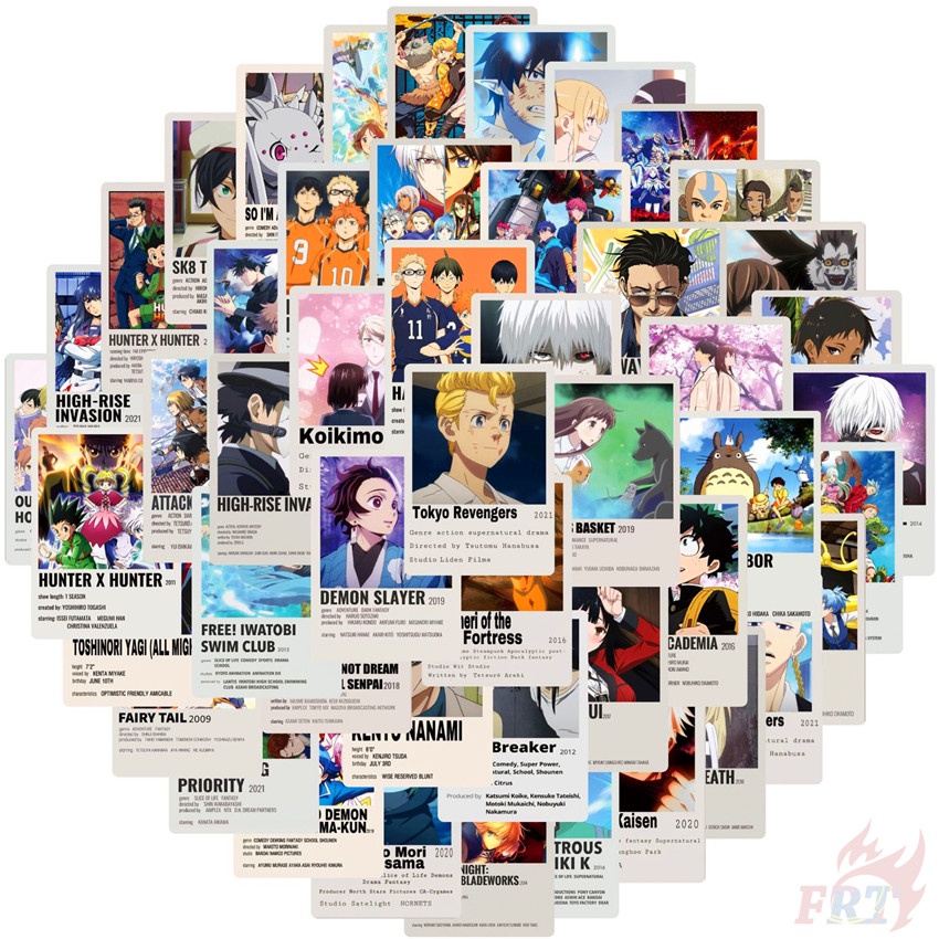50Pcs/Set Shōnen Manga Series 02 Mixed Magazine Mini Poster Stickers ...