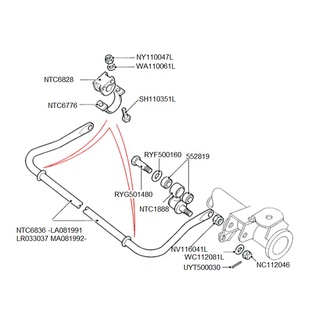 LAND ROVER 110 & DEFENDER FRONT AND REAR STABILIZER LINK & BUSH NTC1888 ...