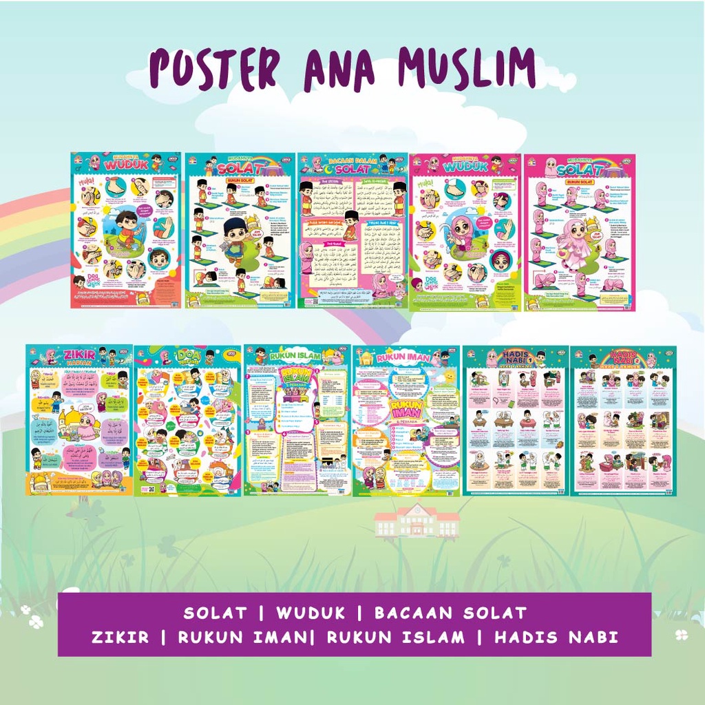 POSTER SOLAT | RUKUN ISLAM | ZIKIR | DOA | BACAAN SOLAT [ANA MUSLIM ...