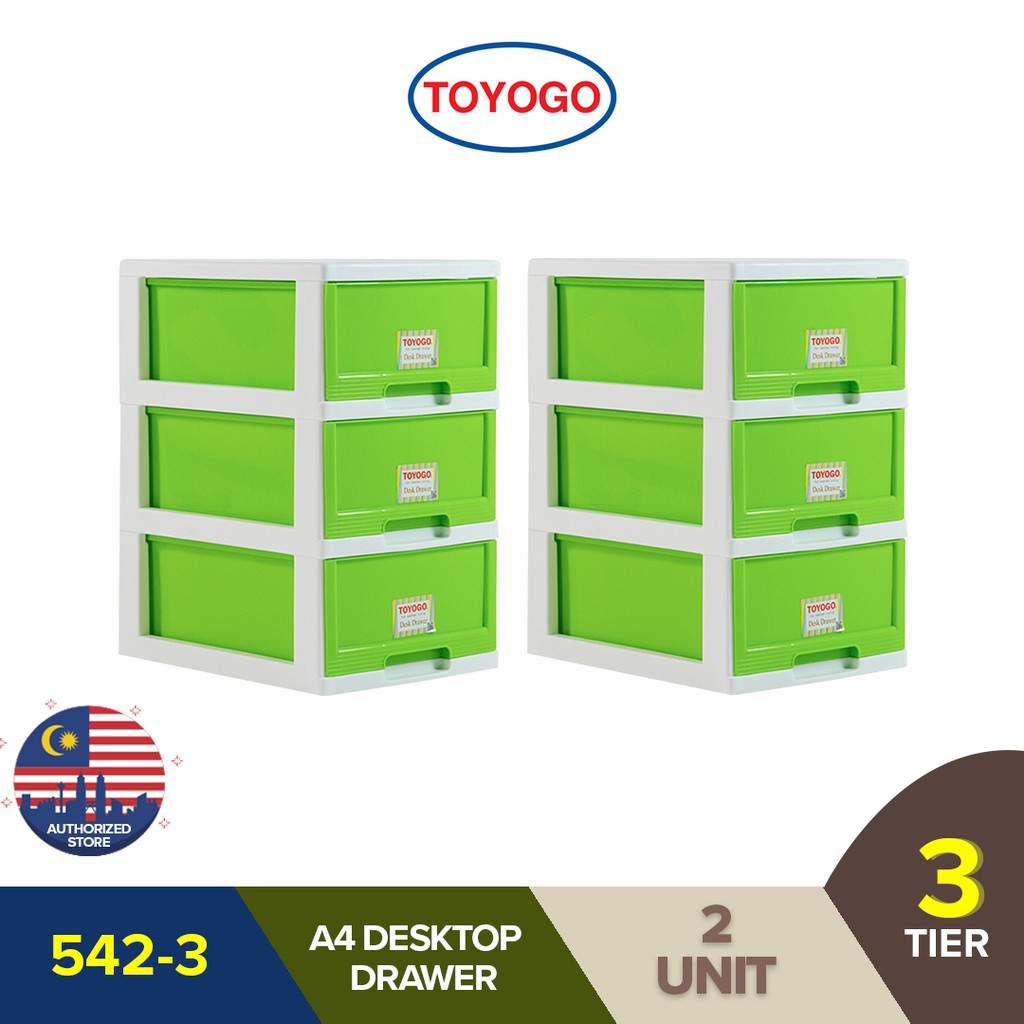 TOYOGO 3 Tiers Desktop Drawer 542-3 [2 units] | Shopee Malaysia