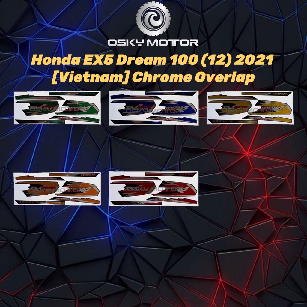 Honda EX5 Dream 100 (12) 2021 [Vietnam] Chrome Overlap Body Sticker ...