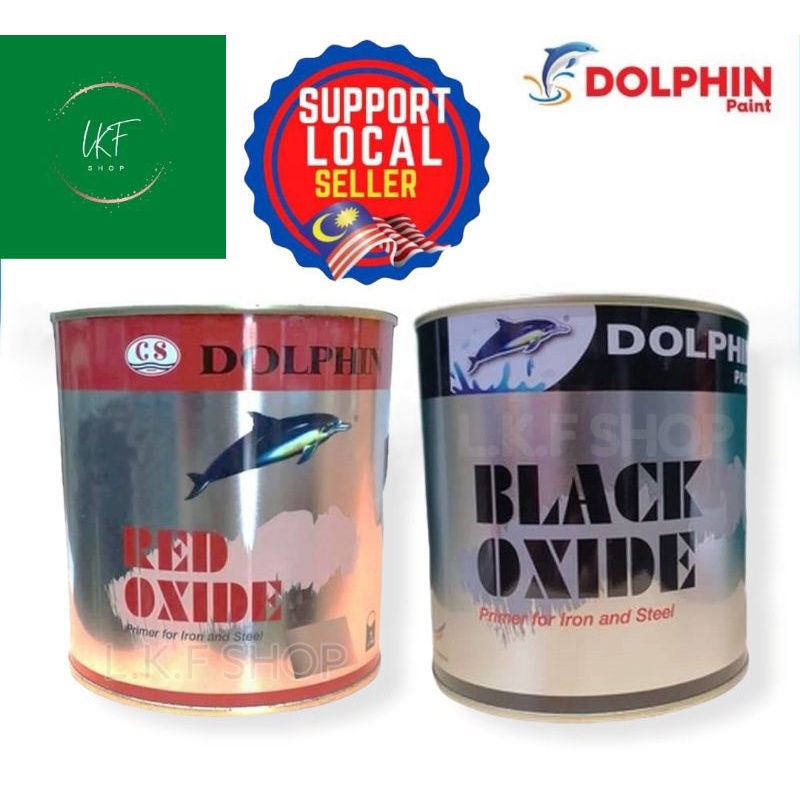 Dolphin PAINT 1L anti-rust (Black oxide / Red oxide) / Cat pengegah ...