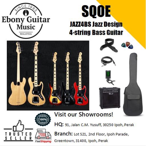 SQOE JAZZ4BS Jazz Bass design 4-string Bass Guitar | Shopee Malaysia
