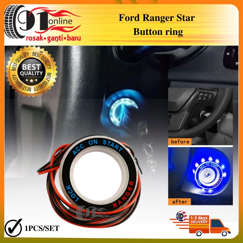 Ford Ranger T6 T7 T8 ignition key led ring FORD RANGER KEY START BUTTON ...
