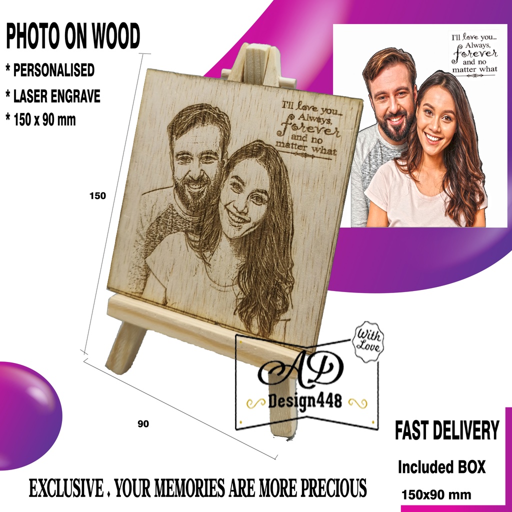 (Custome Made) Engraved wooden picture frame | Shopee Malaysia