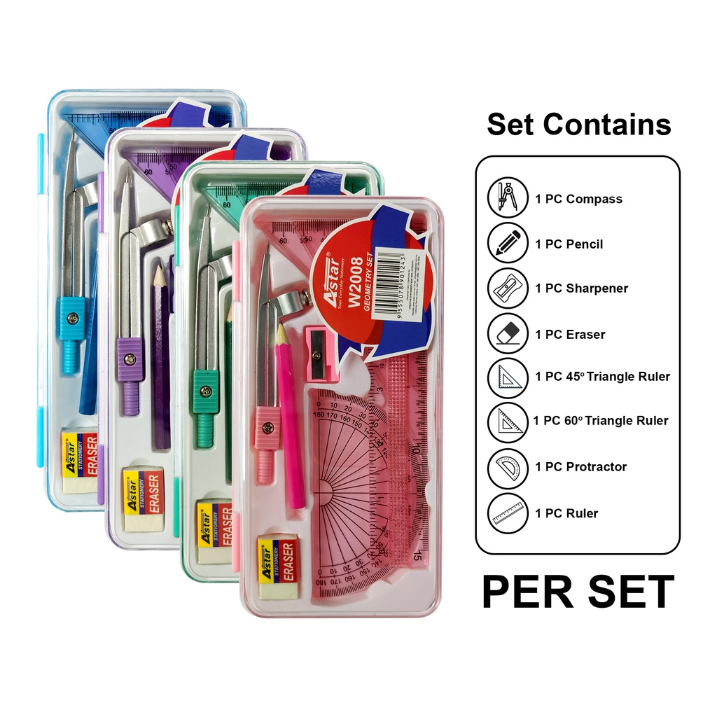 Astar Geometry Set (W2008) Math Set Compass Set Mathematical ...