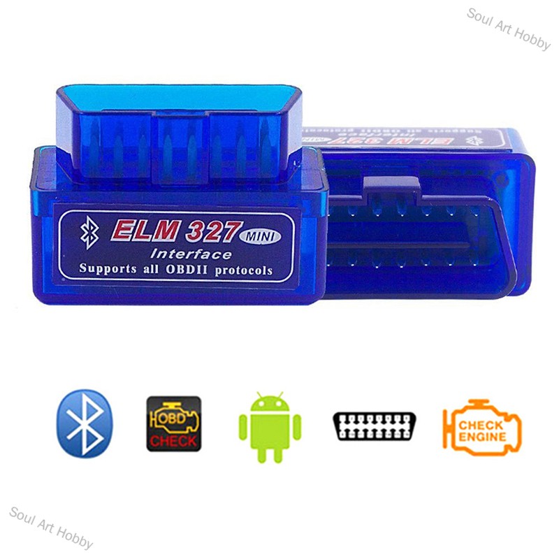 Soul Art Hobby Super Mini ELM327 Bluetooth V2.1 OBD2 Wireless Car Diagnostic Scanner Universal ...
