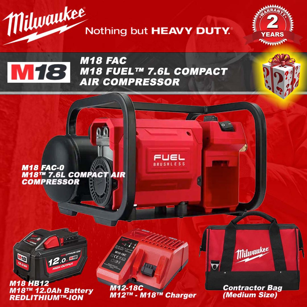 Milwaukee M18 FAC M18 FUEL™ 7.6L Compact Air Compressor / 2 GALLON ...