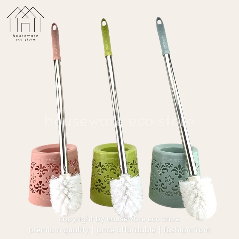 Long handle Toilet Brush With Holder Bowl Set | Toilet Cleaning Tools ...