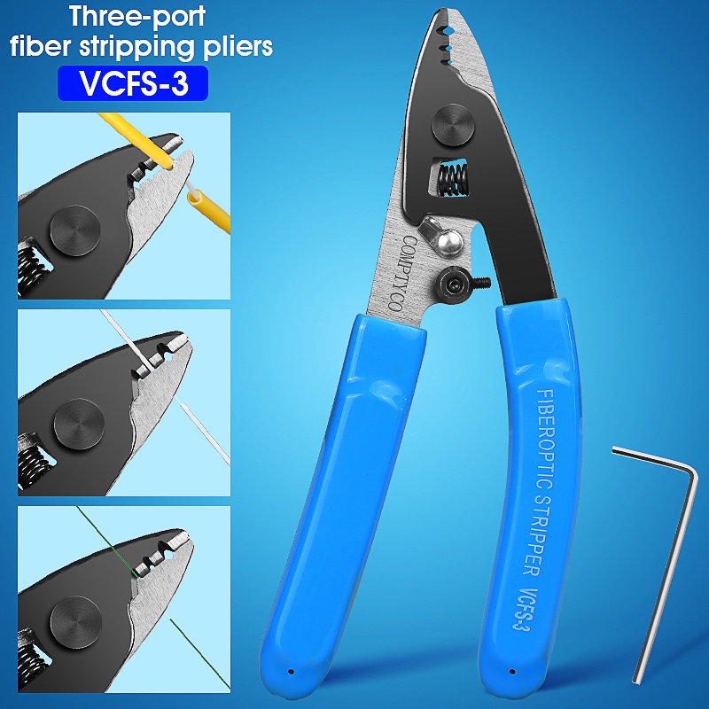 VCFS-3 Three-port Fiber Optical Stripper/ Pliers/ Wire strippers FTTH ...