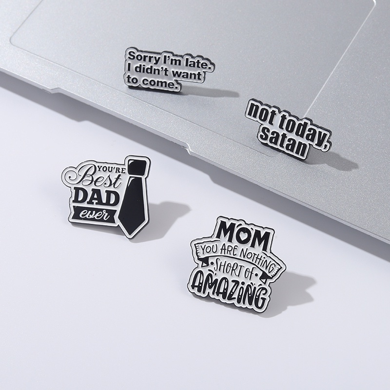 Best Dad Mom Amazing Enamel Lapel Pins Badge Brooches Jewelry For