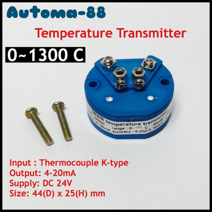 Thermocouple K Type Temperature Transmitter 0-1300C Output 4-20Ma 24V ...