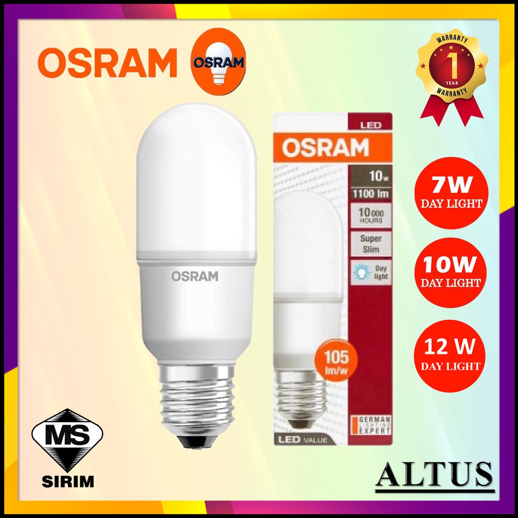 OSRAM 7W/10W/12W E27 LED VALUE STICK BULB LED | Shopee Malaysia