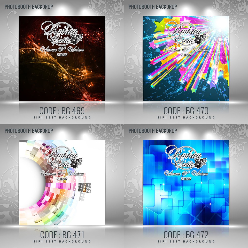 Photobooth Backdrop / Backdrop Tarpaulin Saiz 5x5ft, 6x6ft, 7x7ft ...