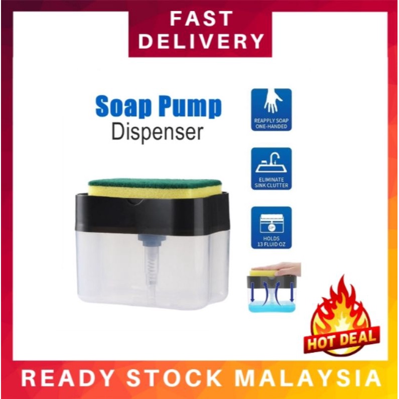 🌟 READY STOCK 🌟Dishwash Dispenser/Soap Dispenser/Sponge Holder/Kitchen ...