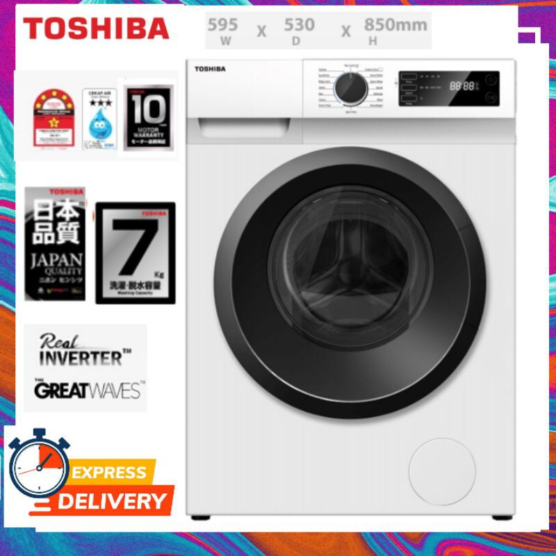 Toshiba 7.5KG Front Load Real Inverter Washer TW-BH85S2M | Shopee Malaysia
