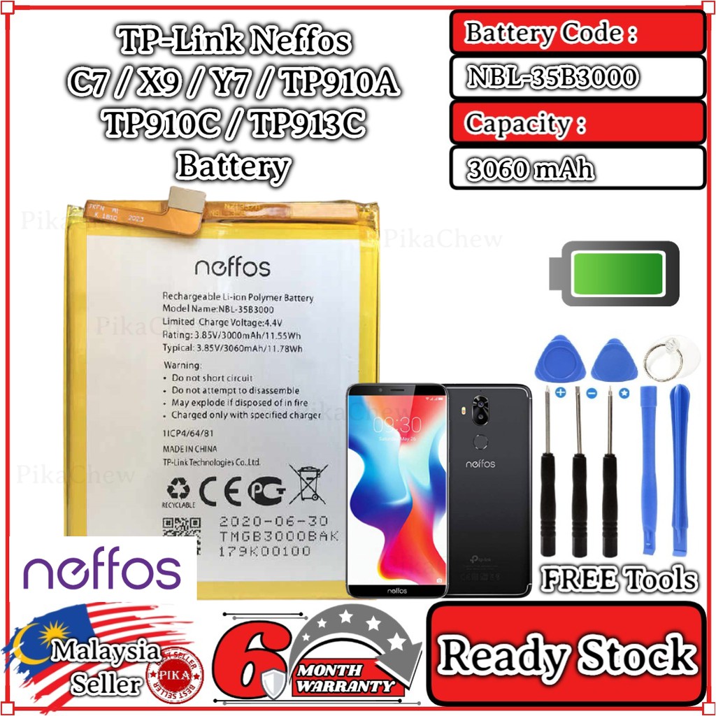 PIKA Compatible with TP-Link Neffos C7 X9 Y7 Battery TP910A TP910C ...