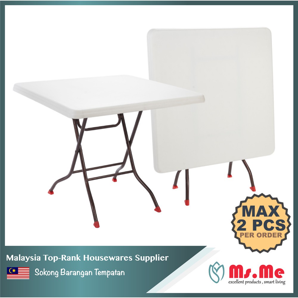 Ms.Me 90cm x 90cm High Quality Furniture Plastic Square Foldable Table ...
