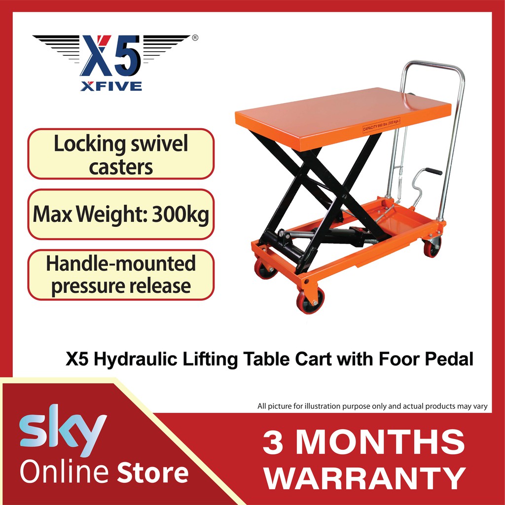 X5 300kgs Hydraulic Lifting Table Cart with Foot Pedal | Shopee Malaysia