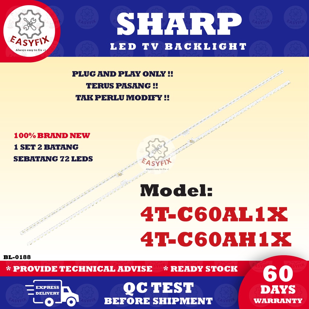 4T-C60AL1X / 4T-C60AH1X SHARP 60 INCH LED TV BACKLIGHT (LAMPU TV) 60 ...