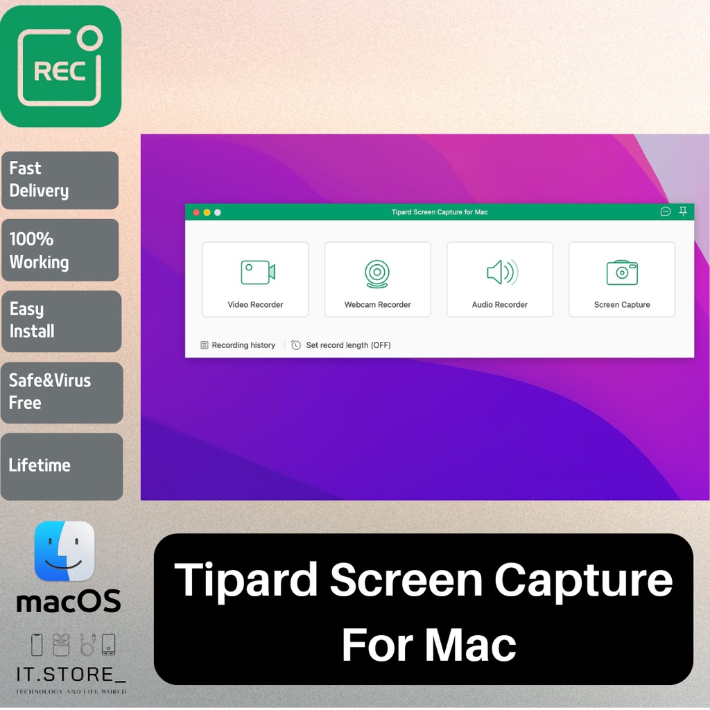 Tipard Screen Capture Lifetime for Intel and M1 Chip Apple Silicone ...