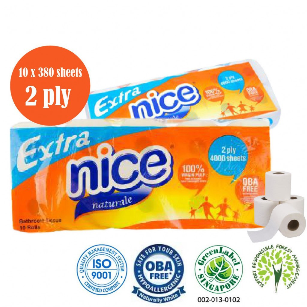 Nice Naturale Extra Bathroom Tissue / Toilet Paper - 10rolls x 380 ...