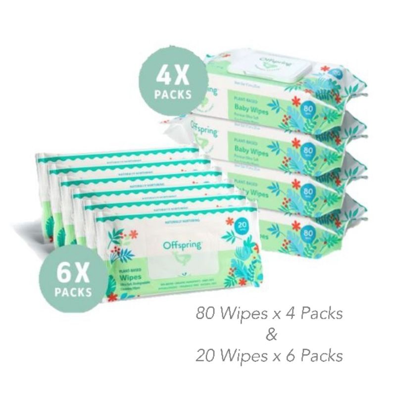Offspring wipes bath toiletries Natural Baby Wipes 20 sheets /80 sheets ...