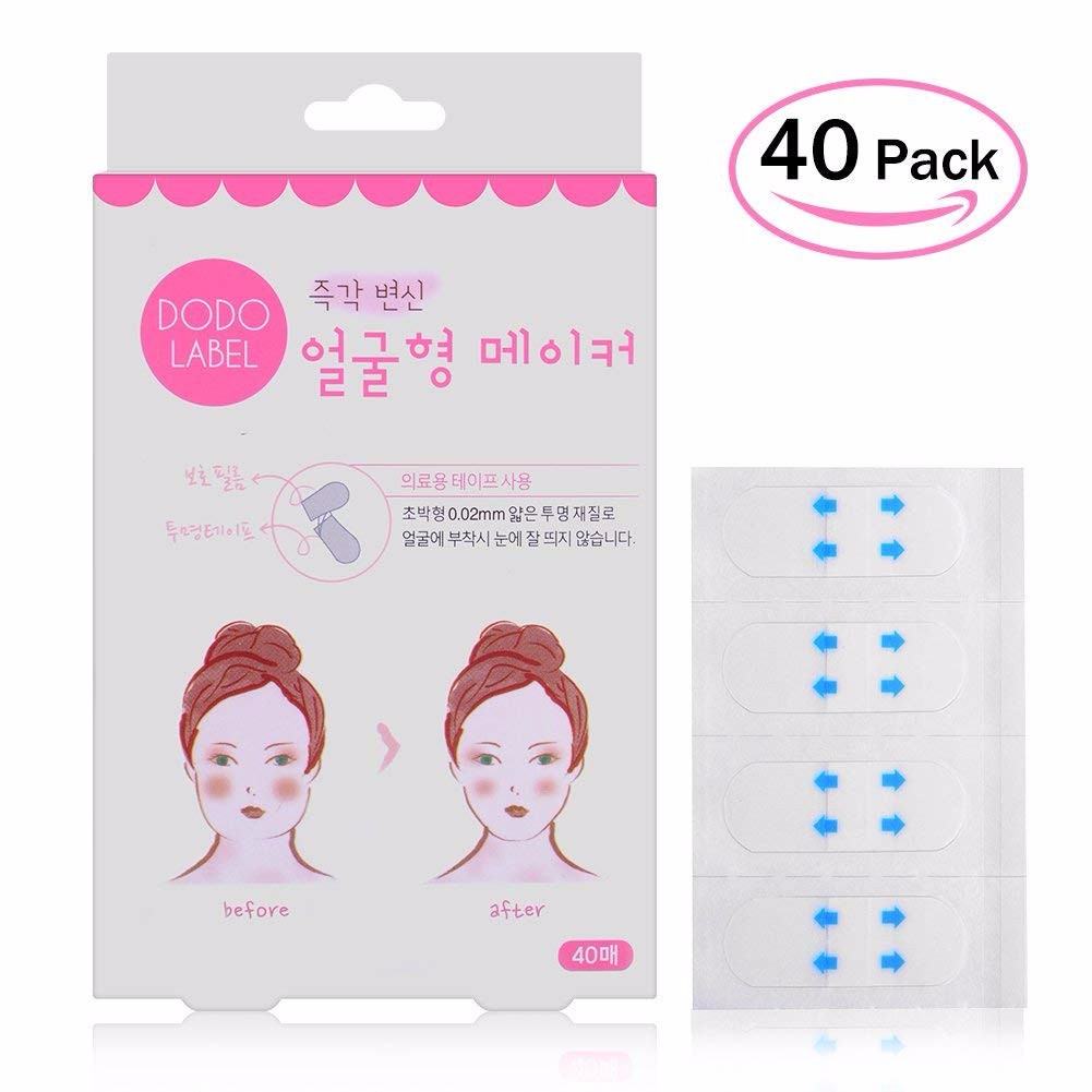 New 40 Pcs Invisible Thin Face Stickers V-Shape Face Label Chin ...