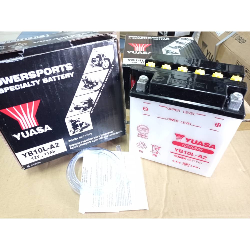 YUASA BATTERY YB10L-A2 BATTERY GILERA YB10L-A2 YB10 ACID BATTERY CONVENTIONAL BATERI 12V 10Ah ...