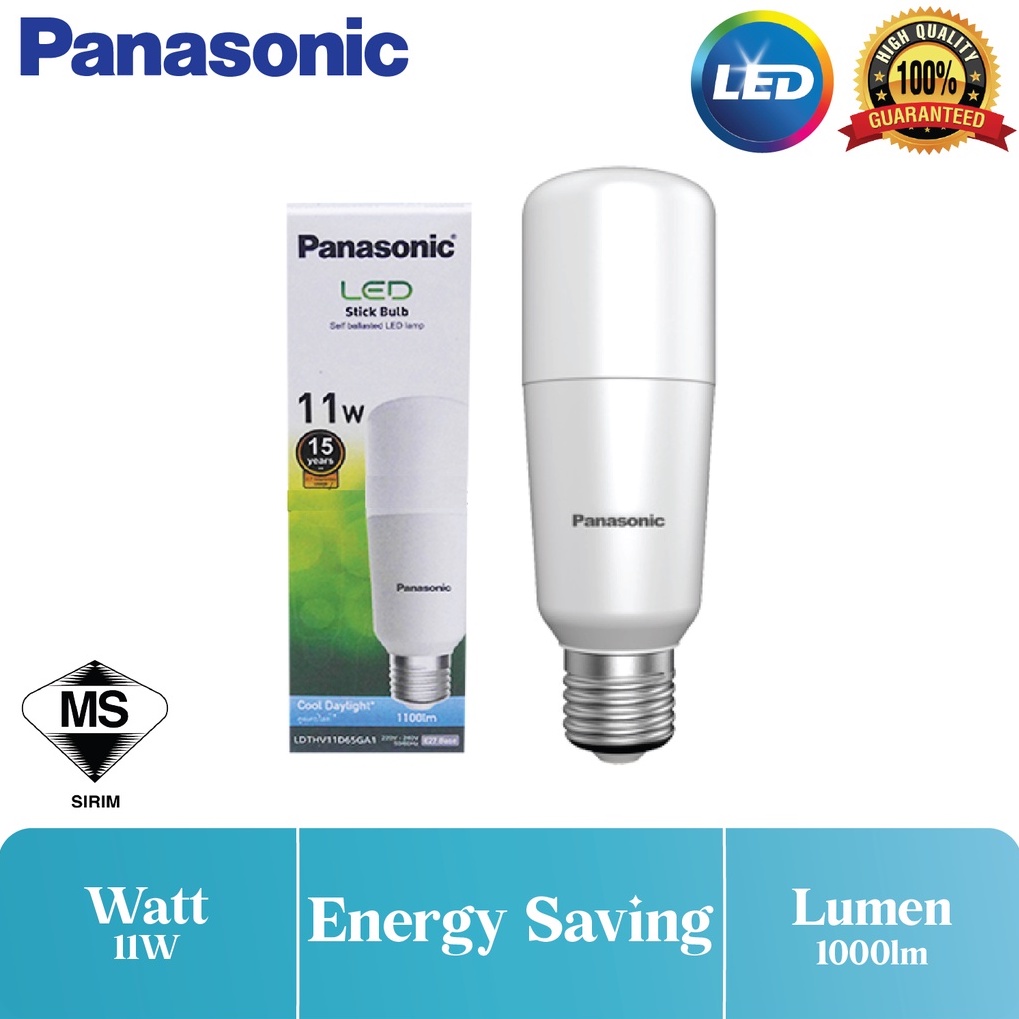 PANASONIC 11W LED STICK BULB E27 (COOL DAYLIGHT & WARM WHITE) | Shopee ...