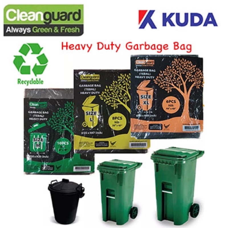 CLEANGUARD Heavy Duty Garbage Bag M/L/XL | Shopee Malaysia