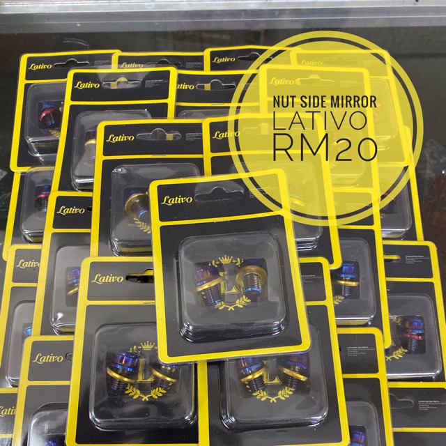 🔥🔥NUT SIDE MIRROR TITANIUM LATIVO🔥🔥 | Shopee Malaysia