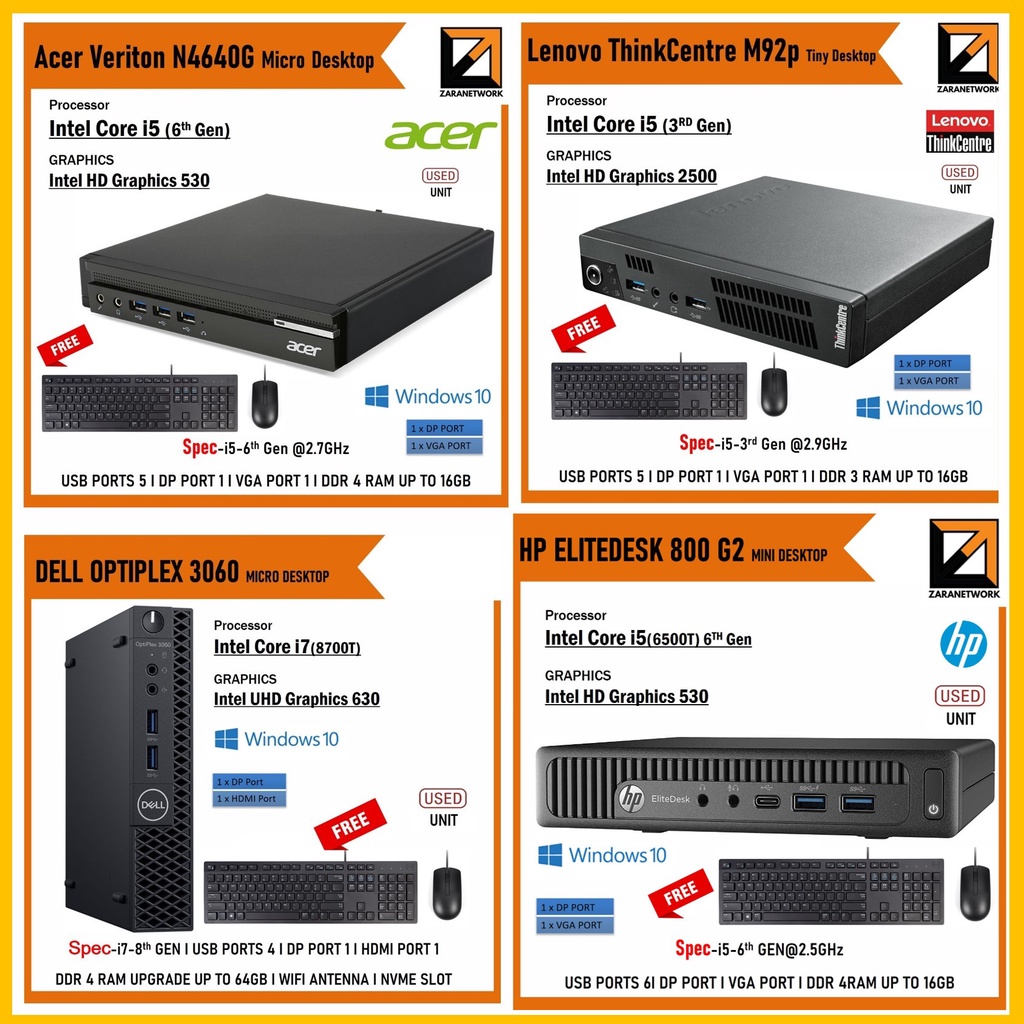 SFF / Micro / Mini Desktop Mixed Model PC Core i7/ Core i5 Business CPU ...