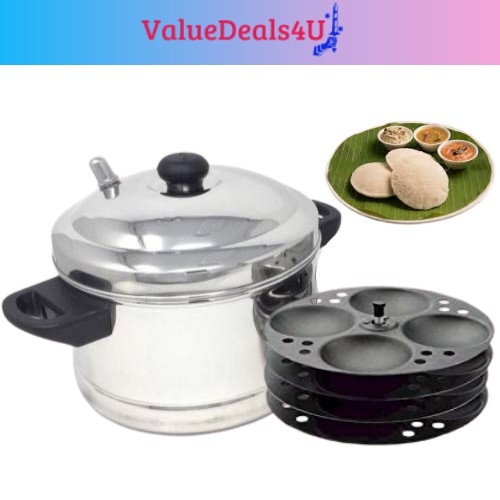 [Support Gas/Induction] SIGNATURE Non Stick 16 Idly Pot 4 Idli Plate ...