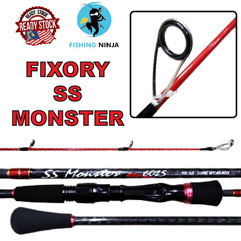 NINJA - FIXORY SS Monster Spinning Rod 6'0 Feet 2 Pieces Rod PE1-3 ...