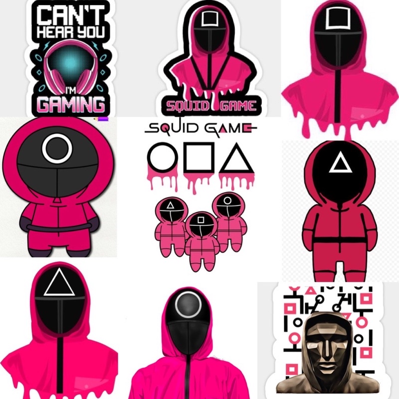 Squid SQUID Sticker 30-60 different silk pressed images / SQUID Game ...