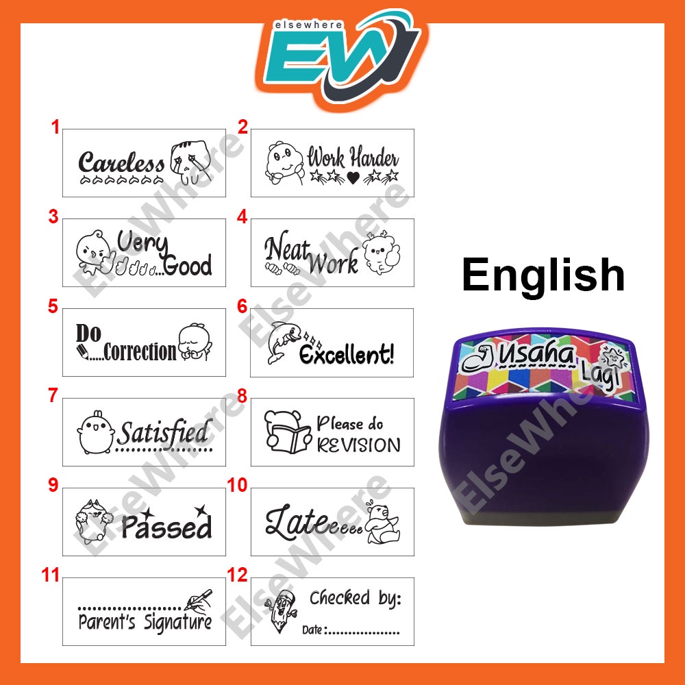 Rubber Stamp cop guru Cop Ulasan Guru Stamp Penilaian Guru emogi cop ...