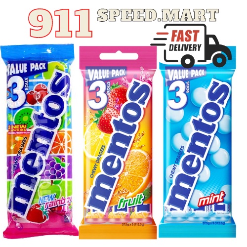 [911] Mentos Chewy Dragees Stick Value Pack 3 Sticks | Shopee Malaysia