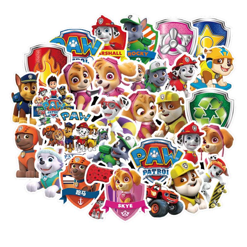 50pcs PAW patrol Puppy dog stickers PVC graffiti patrol stickers travel ...