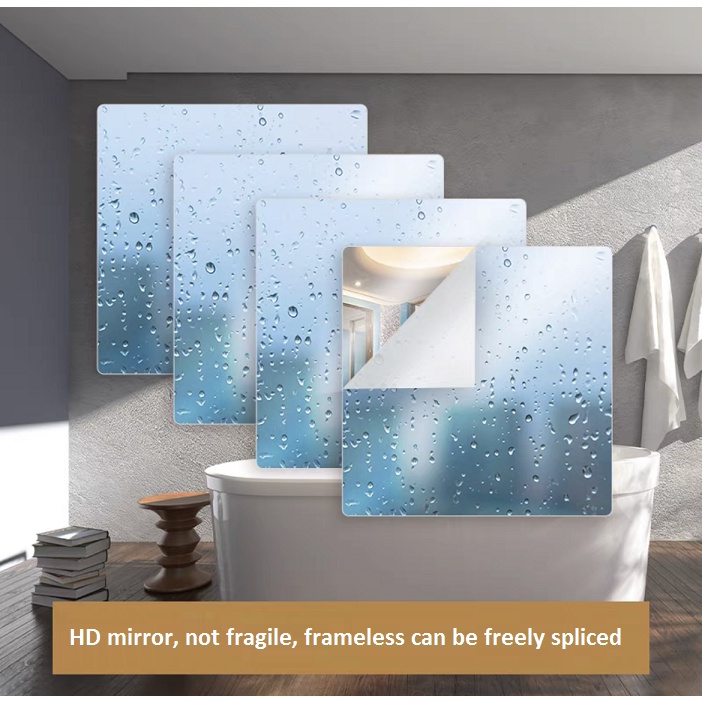 30cm X 30cm Self-adhesive Acrylic Sheet Mirror Wall Stickers Adhesive ...