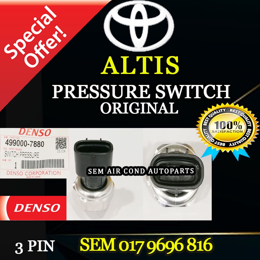 TOYOTA ALTIS ORIGINAL DENSO ND 3 PIN PRESSURE SWITCH/ SUIS (CAR AIRCOND ...