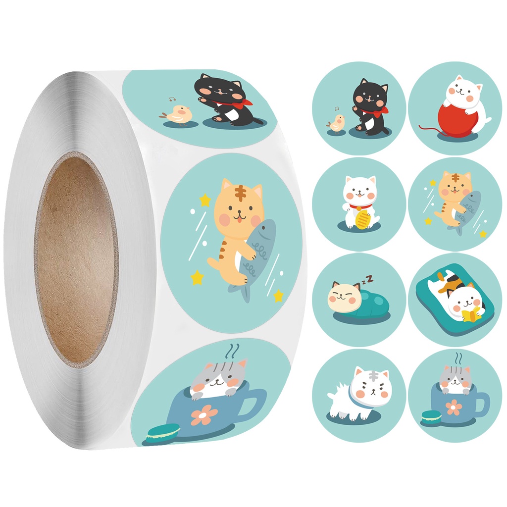 500 Pcs Reward Sticker 1 Inch Fun Dog Sticker Cat Motivation School ...