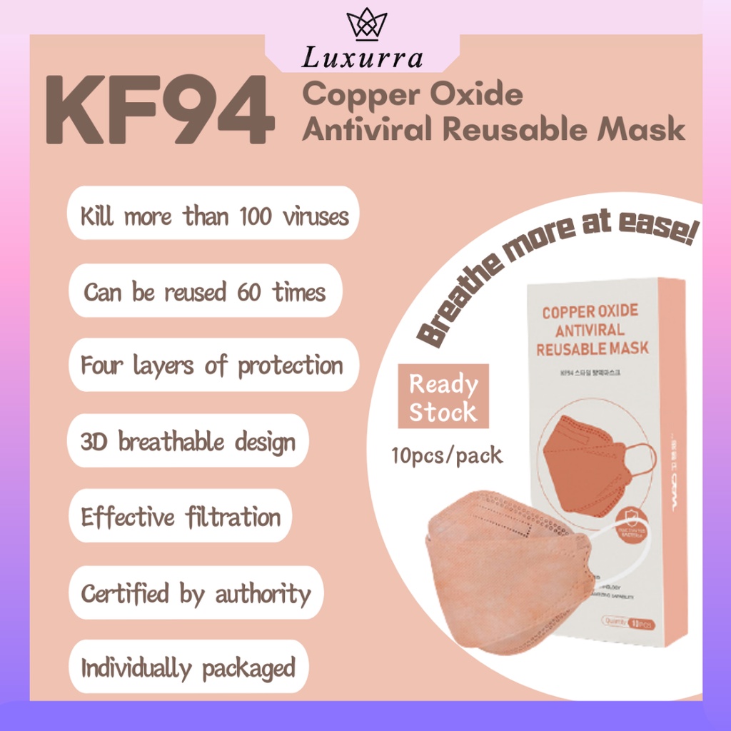 WPD Kuprum Oksida KF94 Mask 4 Lapisan Pensterilan Antivirus Boleh ...