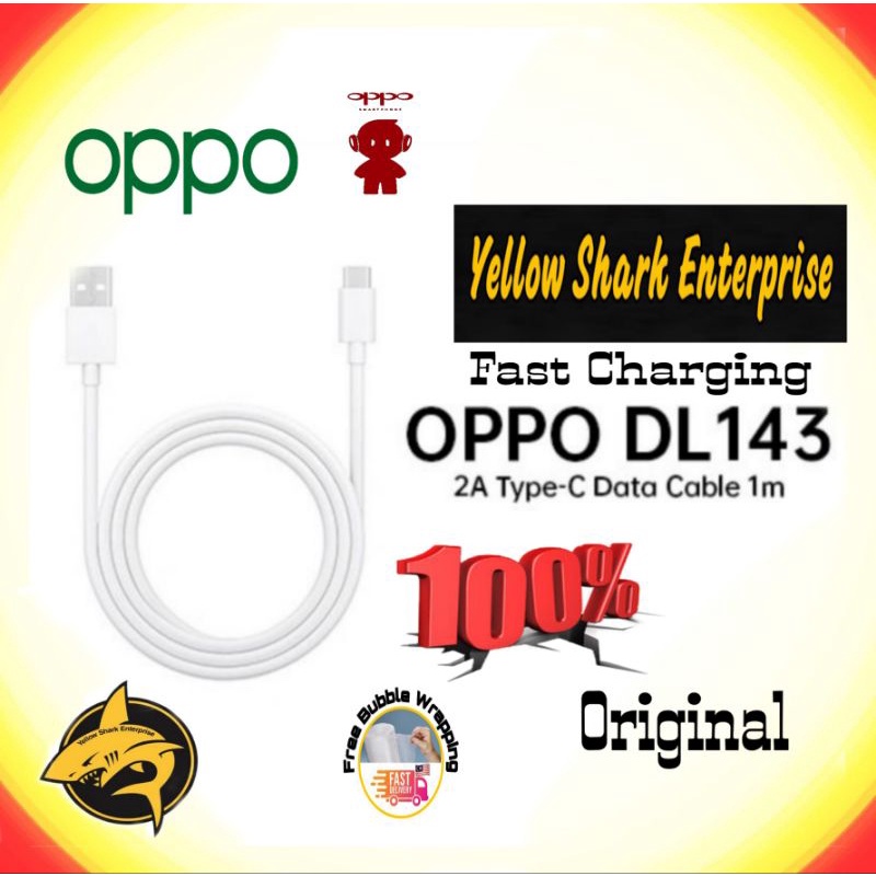 OLIKE Oppo ORIGINAL 💯% Type-C cable (Model DL143) WHITE | Shopee Malaysia
